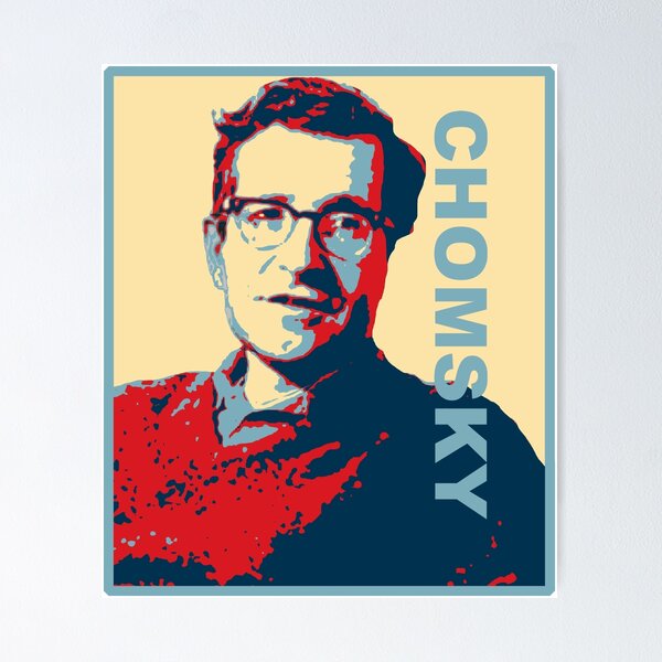 "Chomsky Tricolor vertical text" Poster for Sale by DJVYEATES | Redbubble