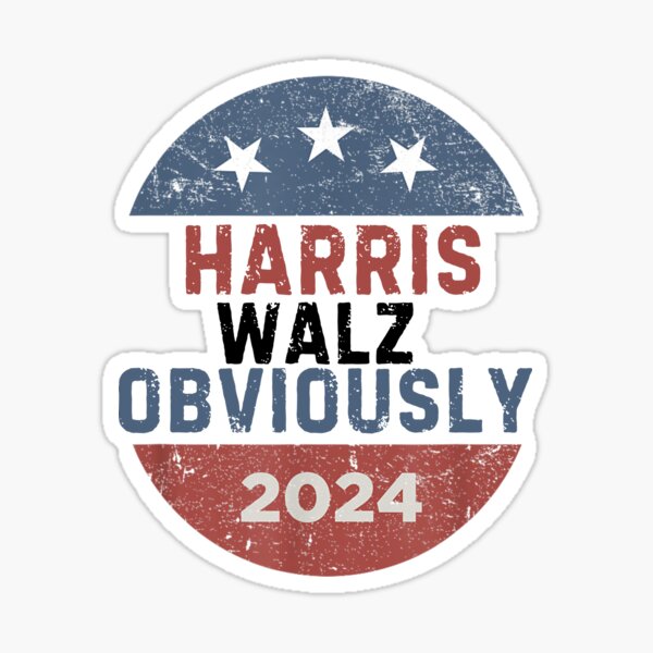 "Harris Walz obviously tim walz kamala harris 2024" Sticker for Sale by ...