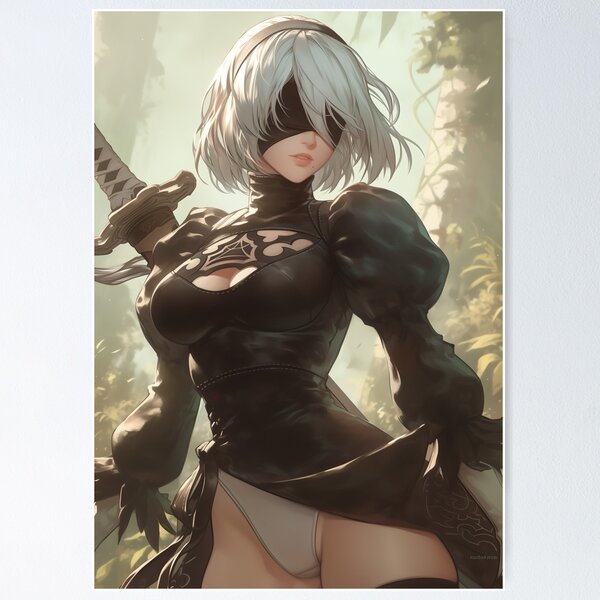 "2B From Nier Awesome Print" Poster for Sale by HakoCity | Redbubble
