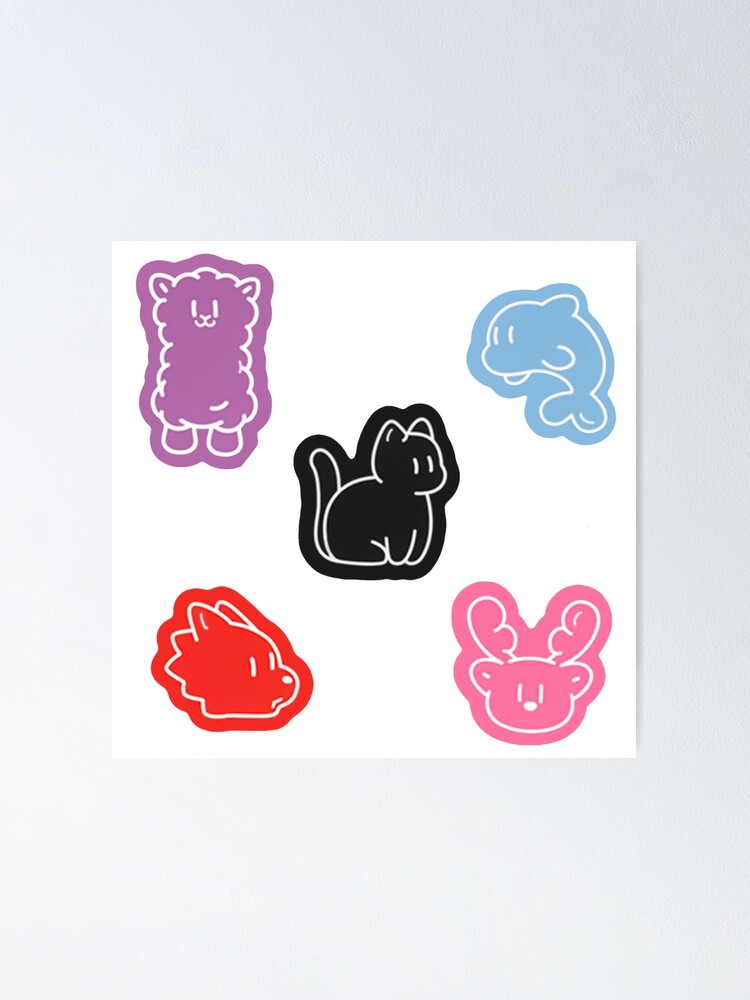 "Plave kpop group animal stickers" Poster for Sale by NamG7 | Redbubble