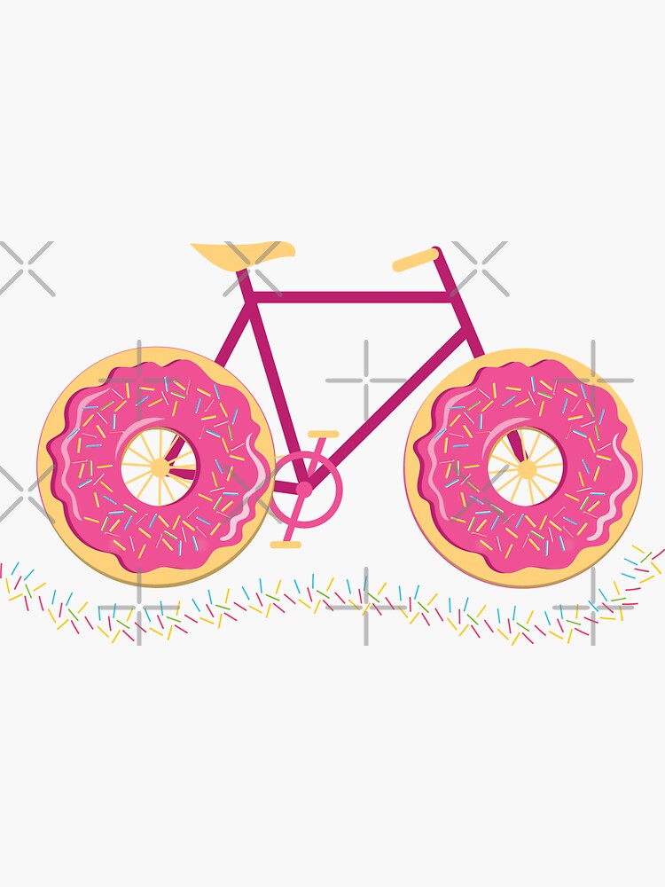 "Bike With Donuts Wheels " Sticker for Sale by maindeals | Redbubble