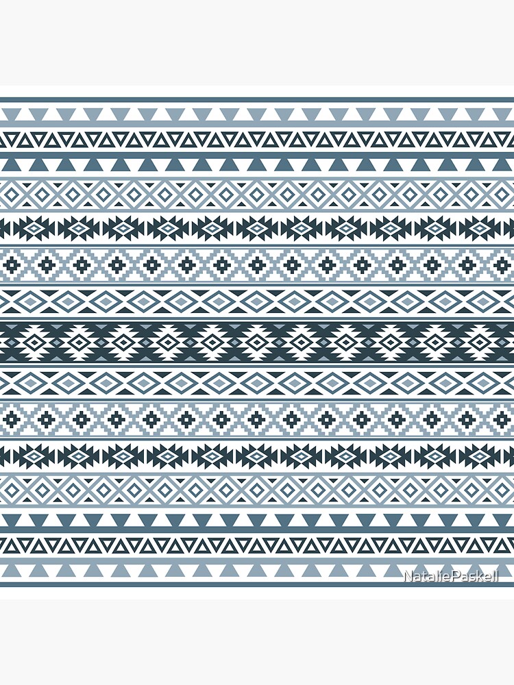 "Aztec Stylized Pattern Gray-Blues & White" Sticker for Sale by ...