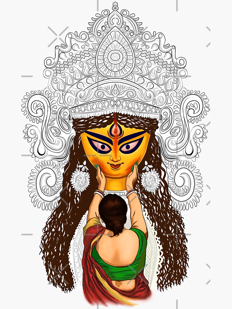 "Maa Durga Durgatinashini - Durga Puja 2024" Sticker for Sale by ...