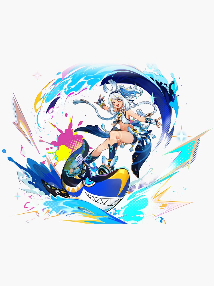 "Mualani Splash Art, Genshin Impact" Sticker by Demray | Redbubble