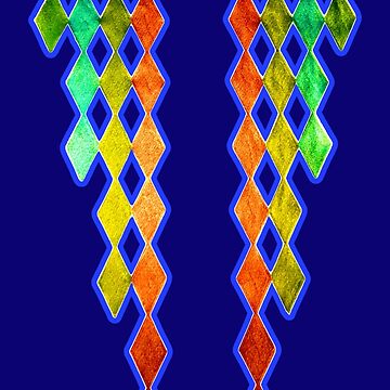 "COLOURED RHOMBUS STRIPES" Sticker for Sale by KunDesigns | Redbubble