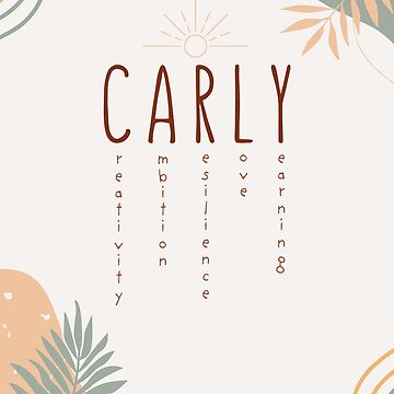 "Boho-Inspired Letter Analysis Of The Name Carly" Mounted Print for ...