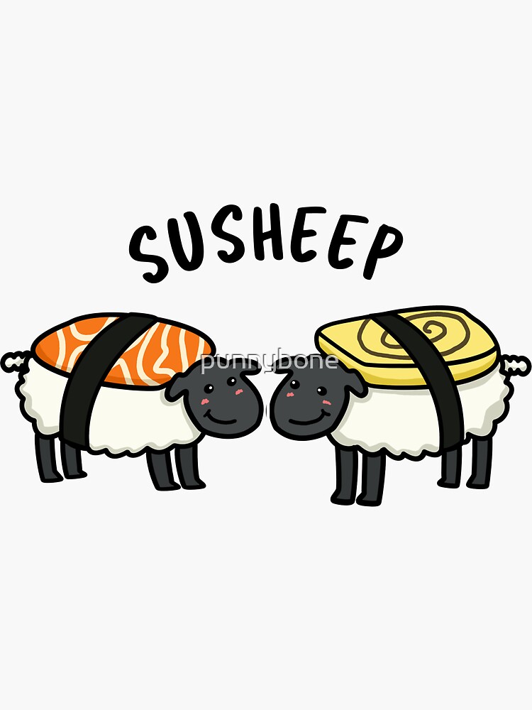 "Pair Of Susheep Animal Pun" Sticker for Sale by punnybone | Redbubble