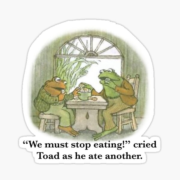 "Frog and Toad Eating Cookies" Sticker for Sale by PoeTatoes | Redbubble