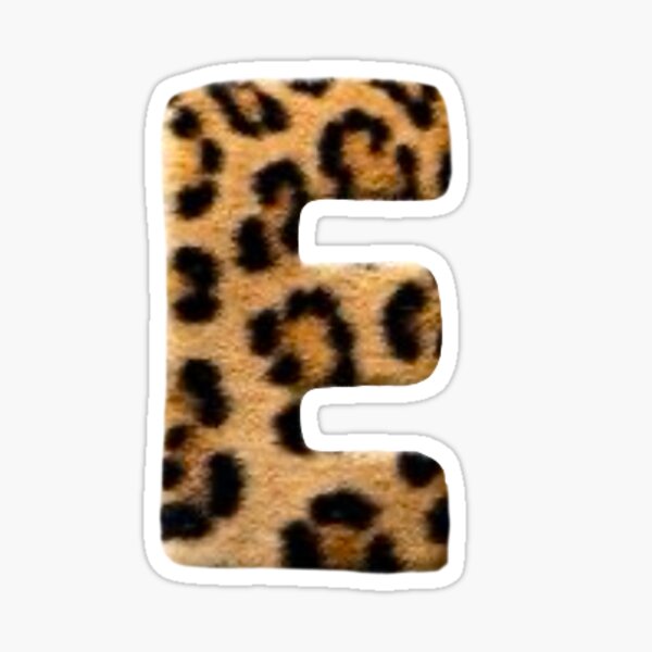 "leopard letter - E" Sticker for Sale by pinkmartinii | Redbubble