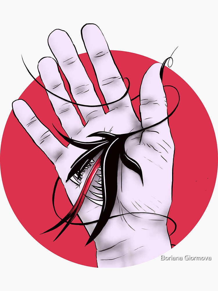 "Disturbing Itch - Hand Biting Flower Monster" Sticker for Sale by ...