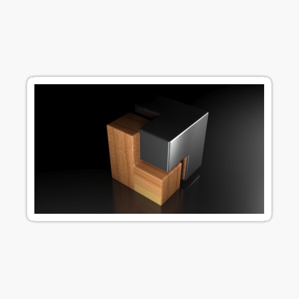 "Abstract cubic art - 3D rendering" Sticker by carlotoffolo | Redbubble