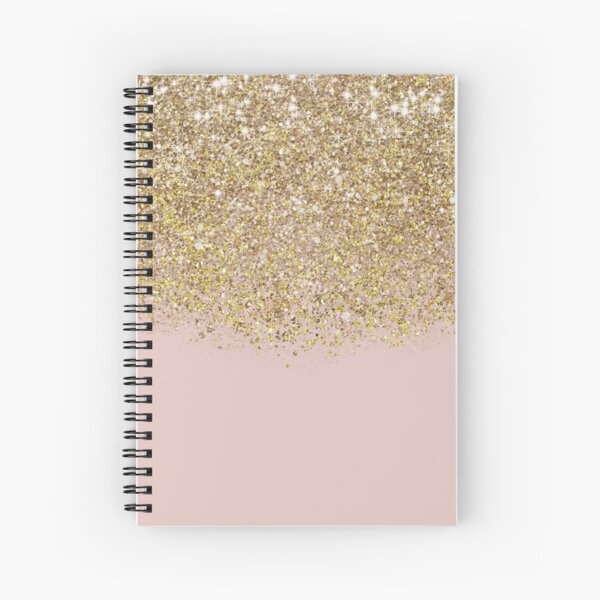 "Pink and Gold Glitter" Spiral Notebook for Sale by Christyne | Redbubble