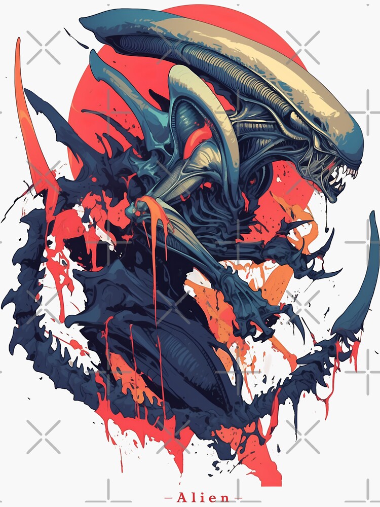 "Xenomorph from Alien and Romulus" Sticker for Sale by HakoCity | Redbubble