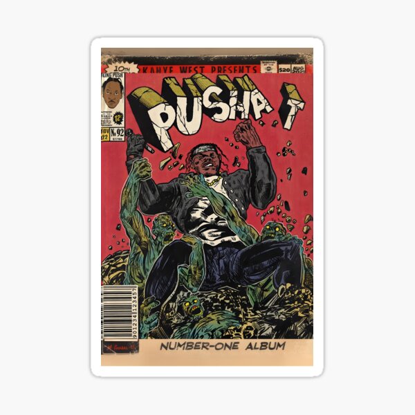 "Pusha T Comic Book Cover | Hip Hop Album Cover " Sticker for Sale by ...