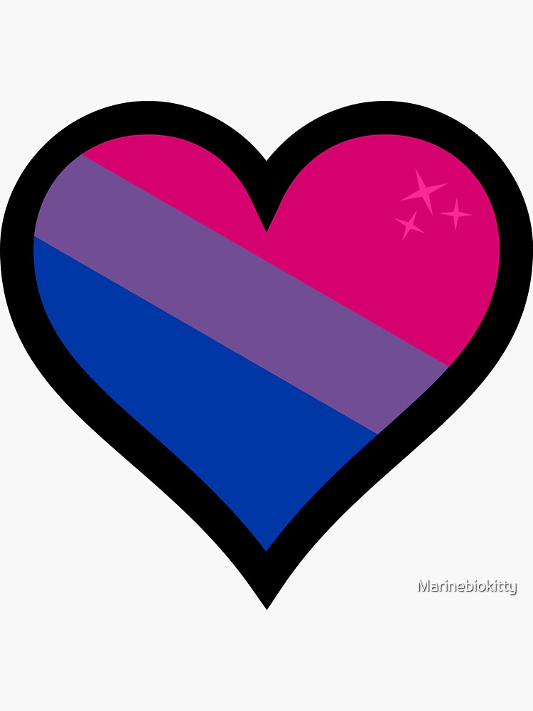 "Bi Pride Heart" Sticker for Sale by Marinebiokitty | Redbubble