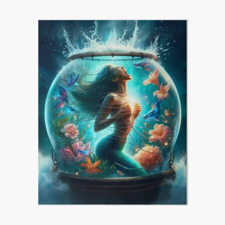 "Mermaid Trapped in a Fishbowl " Art Board Print for Sale by ...