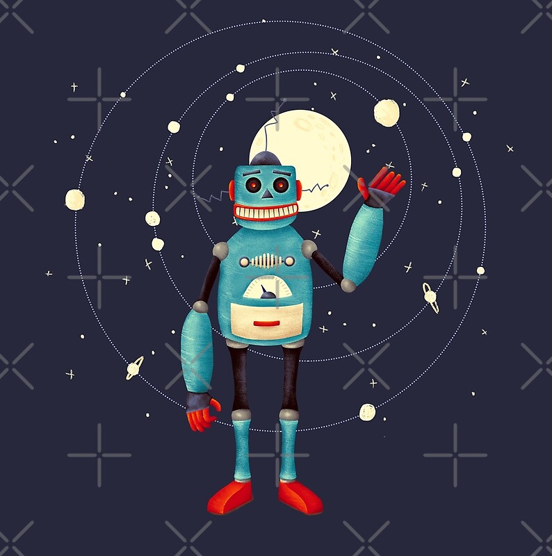 "Friendly Robot" by Alina Plesia | Redbubble