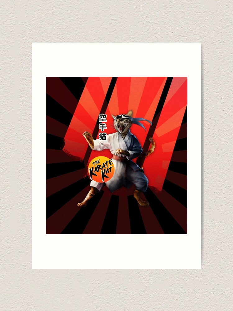 "Karate Kat - Master Meowgi (80s Movie Cat Parody)" Art Print by ...