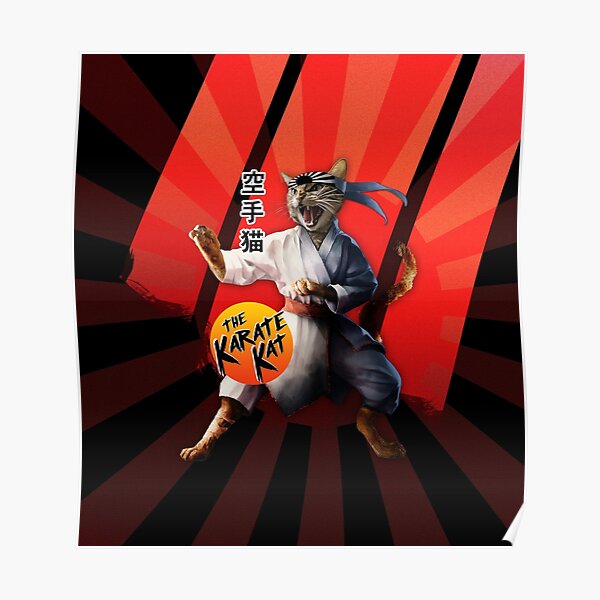 Póster «Karate Kat - Master Meowgi (Parodia del gato de la película de ...