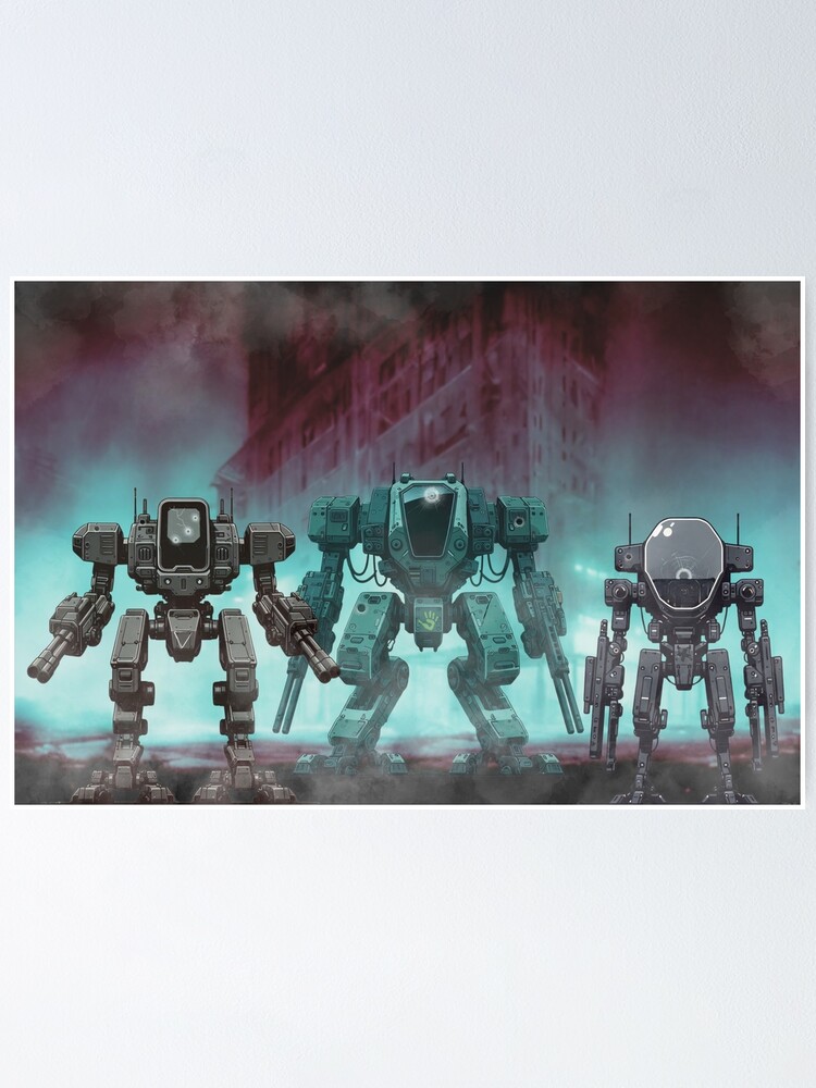 "Mech Mayhem in the Metropolis" Poster for Sale by ReadytoWork | Redbubble