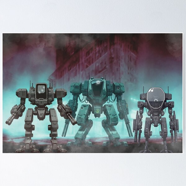"Mech Mayhem in the Metropolis" Poster for Sale by ReadytoWork | Redbubble