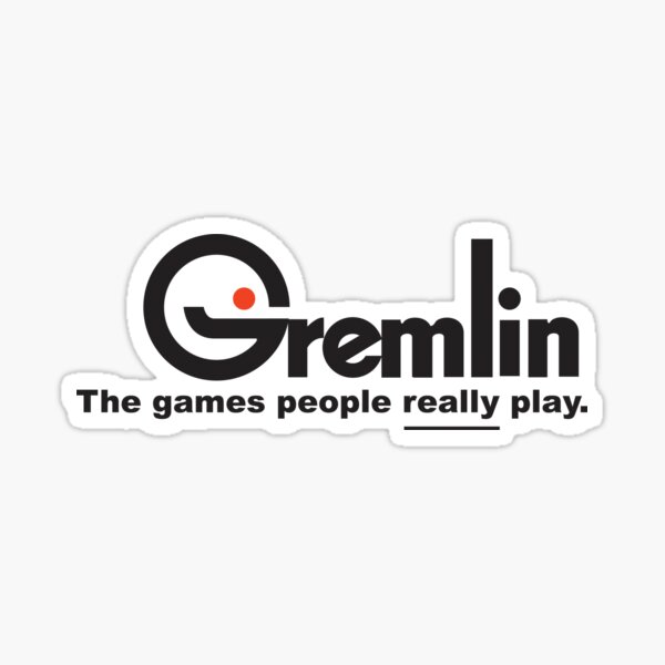 "Gremlin games logo" Sticker for Sale by CrazyKong | Redbubble