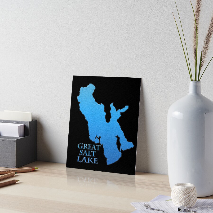 "Great Salt Lake in Utah Outline" Art Board Print for Sale by gorff ...