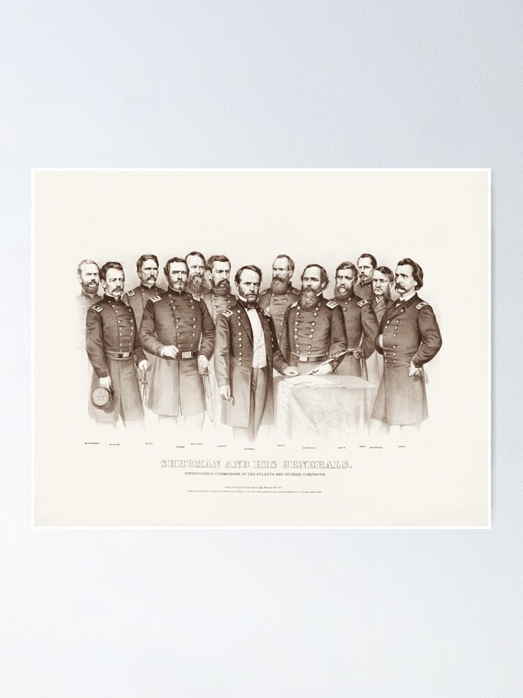 "William Sherman and His Generals - Atlanta Campaign" Poster by ...