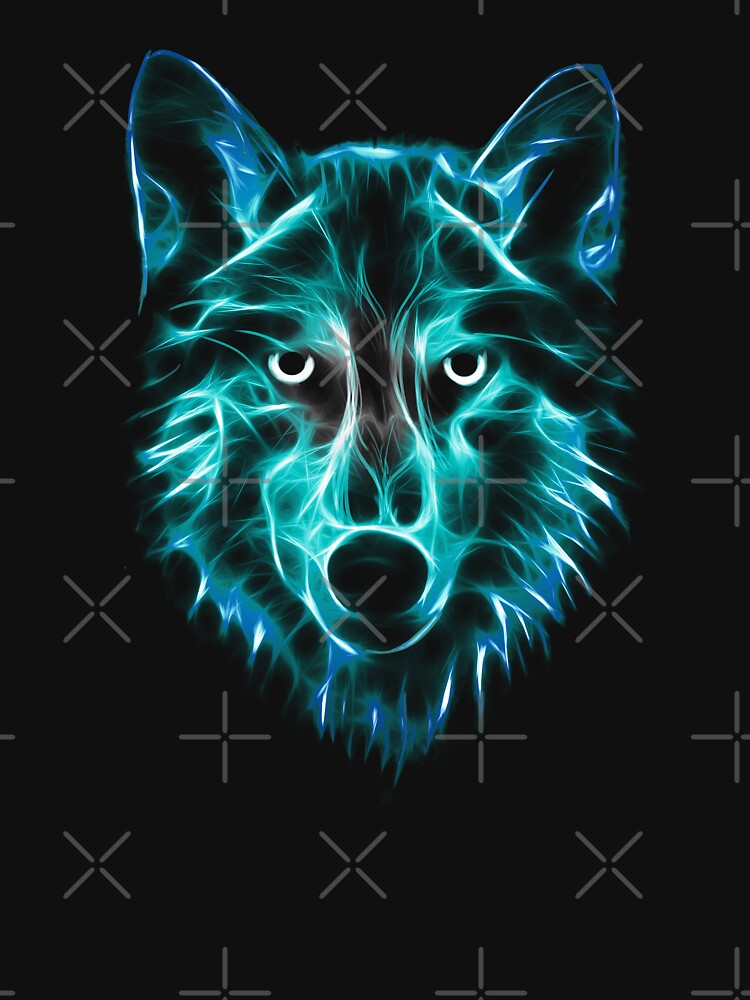 "Electric blue wolf" T-shirt for Sale by polygrafix | Redbubble | wolf ...