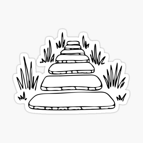 "Doodle of a stone pathway in the grass" Sticker for Sale by ...