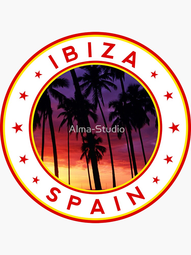 "Ibiza t-shirt, Ibiza sticker, Ibiza poster, white circle" Sticker by ...