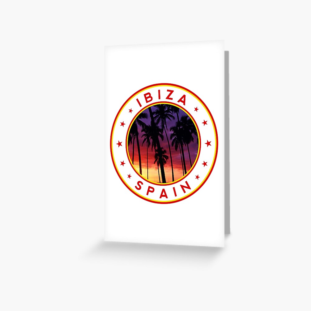 "Ibiza t-shirt, Ibiza sticker, Ibiza poster, white circle" Greeting ...