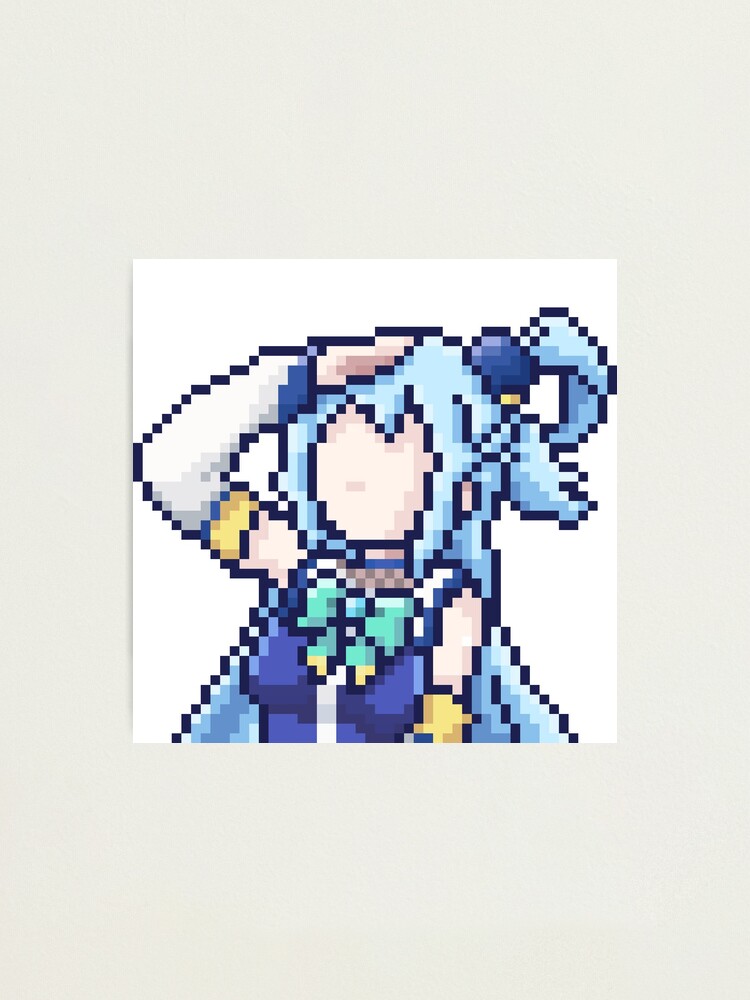 "Aqua Pixel Art" Photographic Print for Sale by Omi Cedar | Redbubble