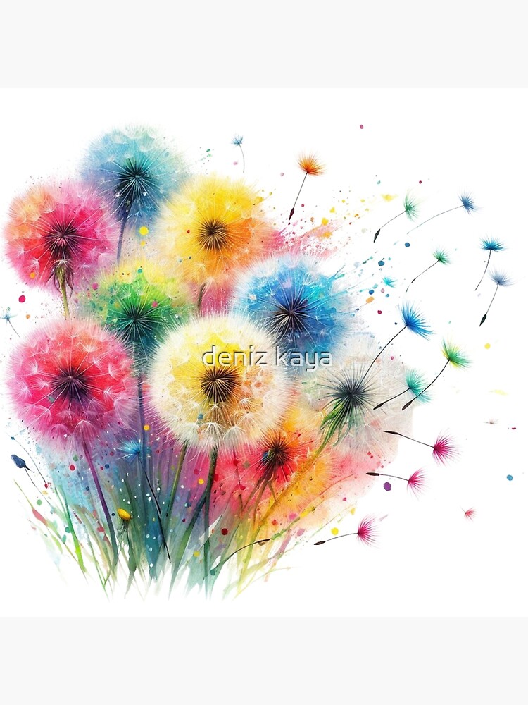 "Colorful Dandelion" Art Print for Sale by DerelDesign | Redbubble