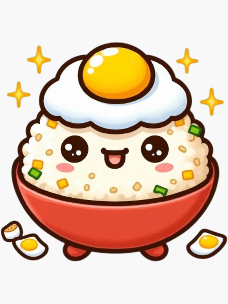 "Foodie Chibi Series - Egg Fried Rice Chibi" Sticker for Sale by ...