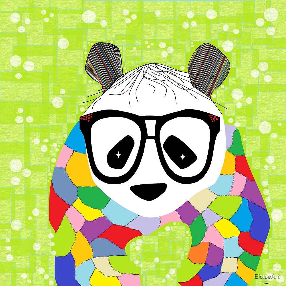 "Hipster Panda" by EloiseArt | Redbubble