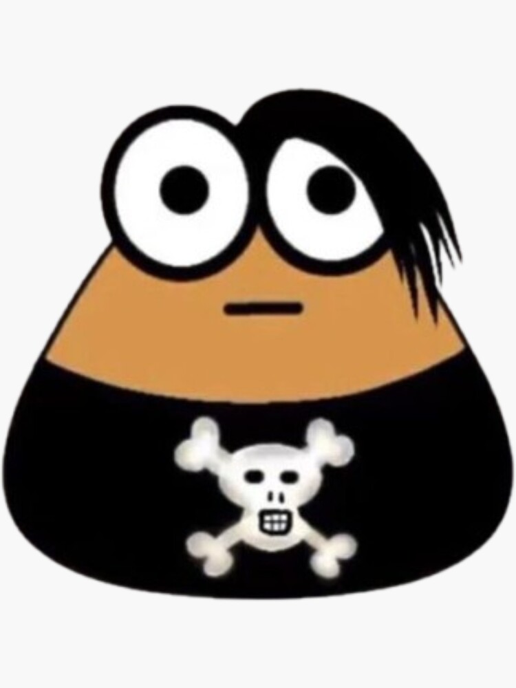 "Emo Goth Pou Meme Brown Alien Baby Mobile Pet" Sticker for Sale by ...