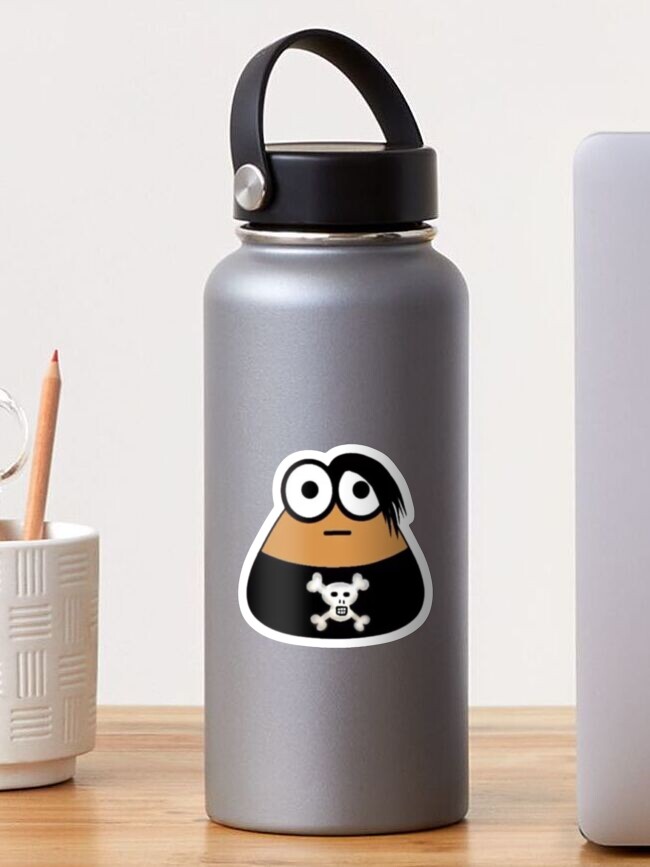 "Emo Goth Pou Meme Brown Alien Baby Mobile Pet" Sticker for Sale by ...