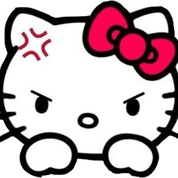 "Angry Hello Kitty " Sticker for Sale by Sofia Escalante | Redbubble