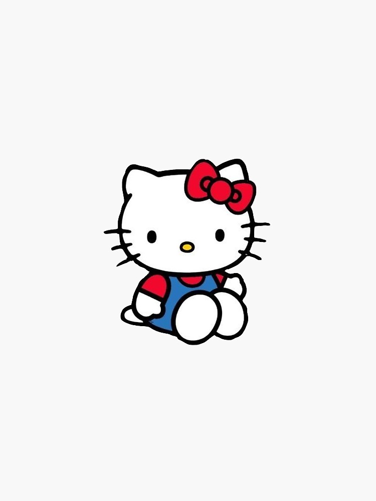 "Sitting Hello Kitty " Sticker for Sale by sofiae06 | Redbubble