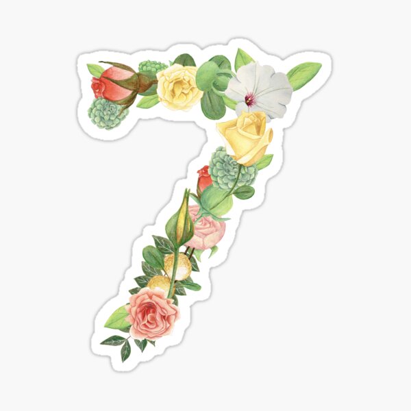 "Flower Number 7" Sticker by tmknipp | Redbubble