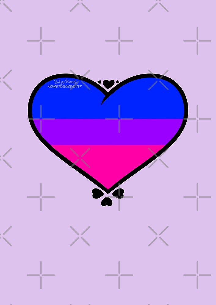"Bi Heart - Solid Colour" by KometaMakesArt | Redbubble