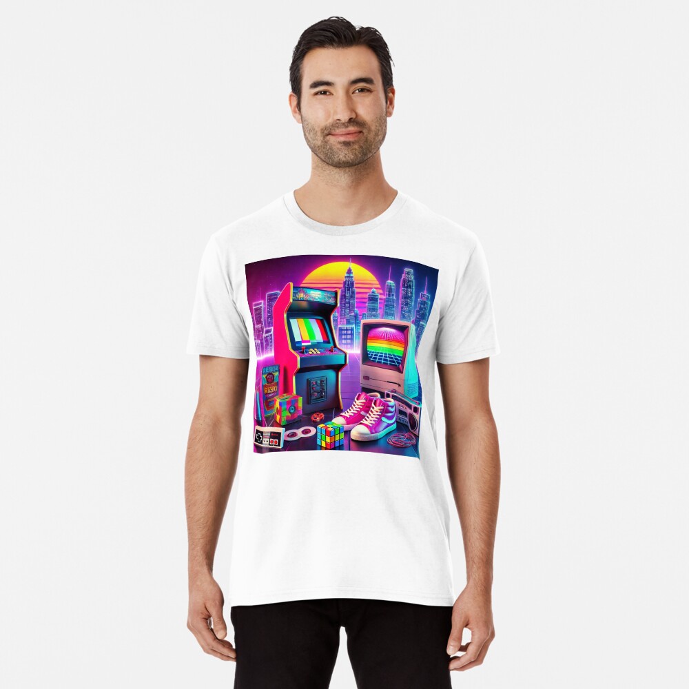 "Neon Retro Vibes" or "80s Nostalgia in Neon" Sticker for Sale by ...