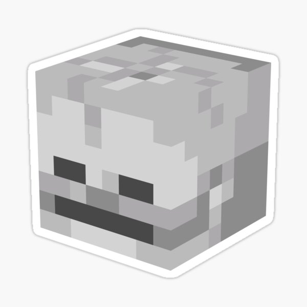 "Minecraft Skeleton Mob Head Icon" Sticker for Sale by Darcekar | Redbubble