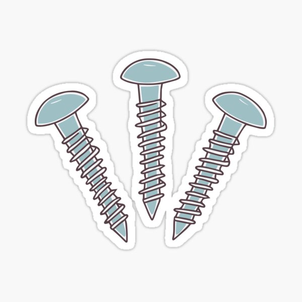 "Doodle of galvanized screws" Sticker for Sale by rasagamastore | Redbubble