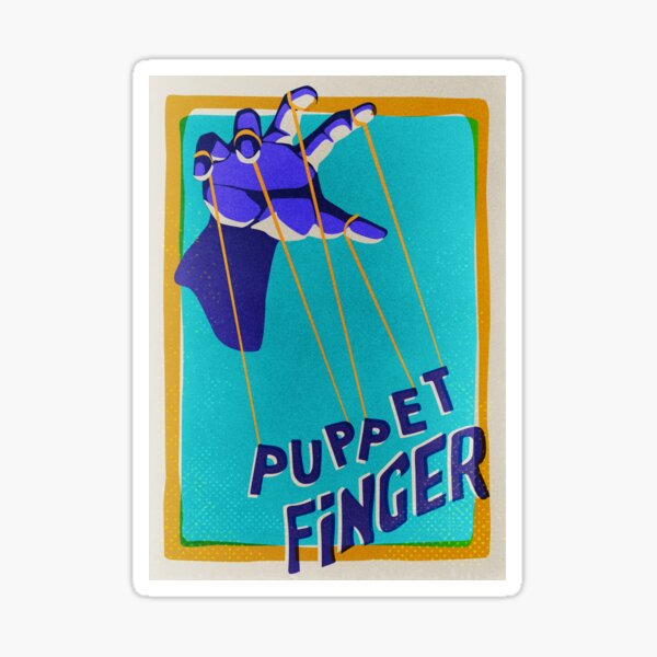 "Puppet Finger and Strings Poster" Sticker for Sale by UnimaOz | Redbubble