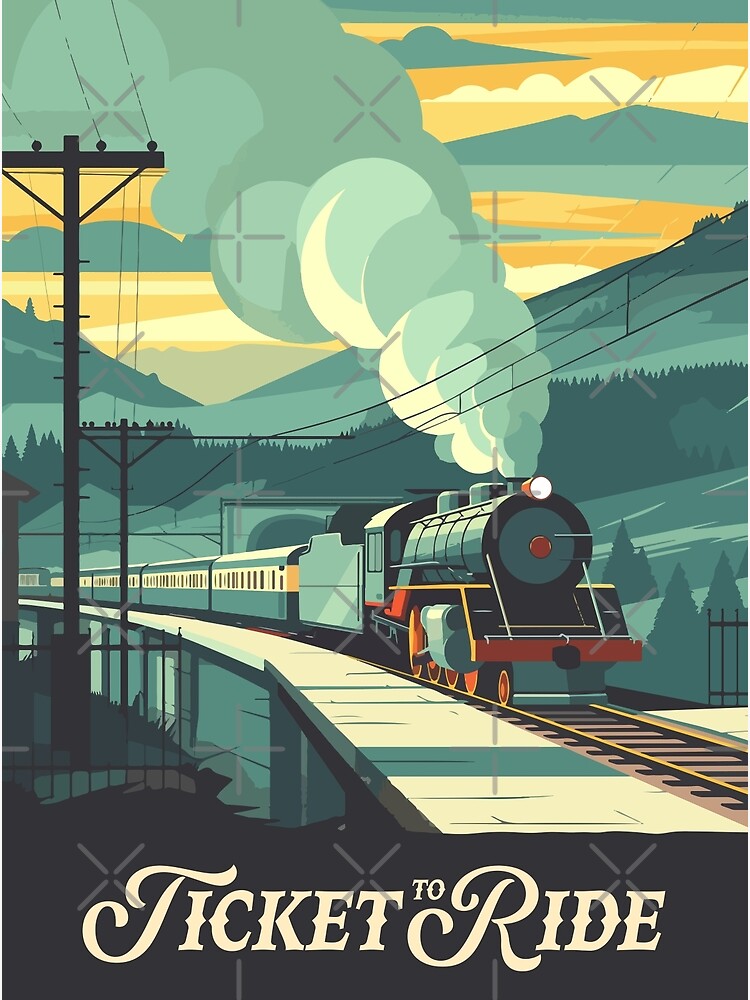 "TICKET TO RIDE - Poster Inspired by Ticket to Ride / Retro Board Game ...