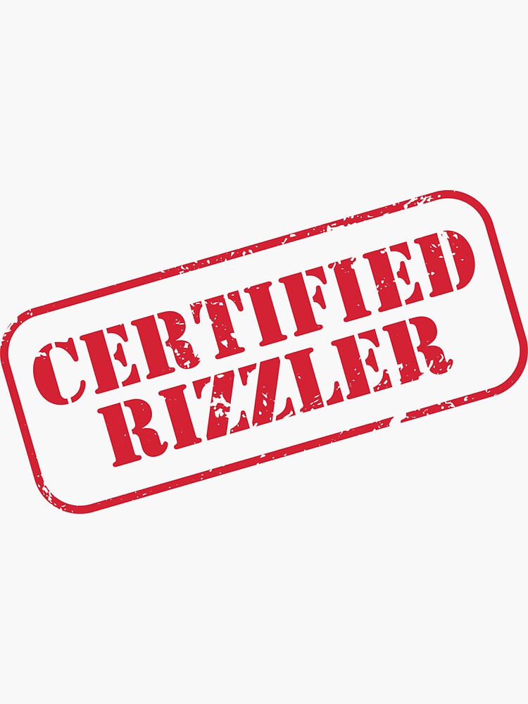 "Certified Rizzler" Sticker for Sale by DuxDesigns | Redbubble