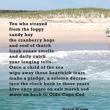 "Come Home to Olde Cape Cod Poem" Sticker for Sale by BumpsRYC | Redbubble