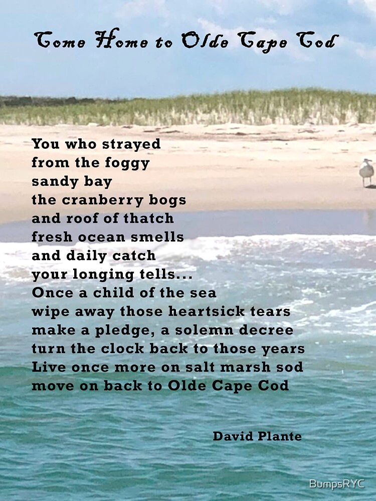 "Come Home to Olde Cape Cod Poem" Sticker for Sale by BumpsRYC | Redbubble